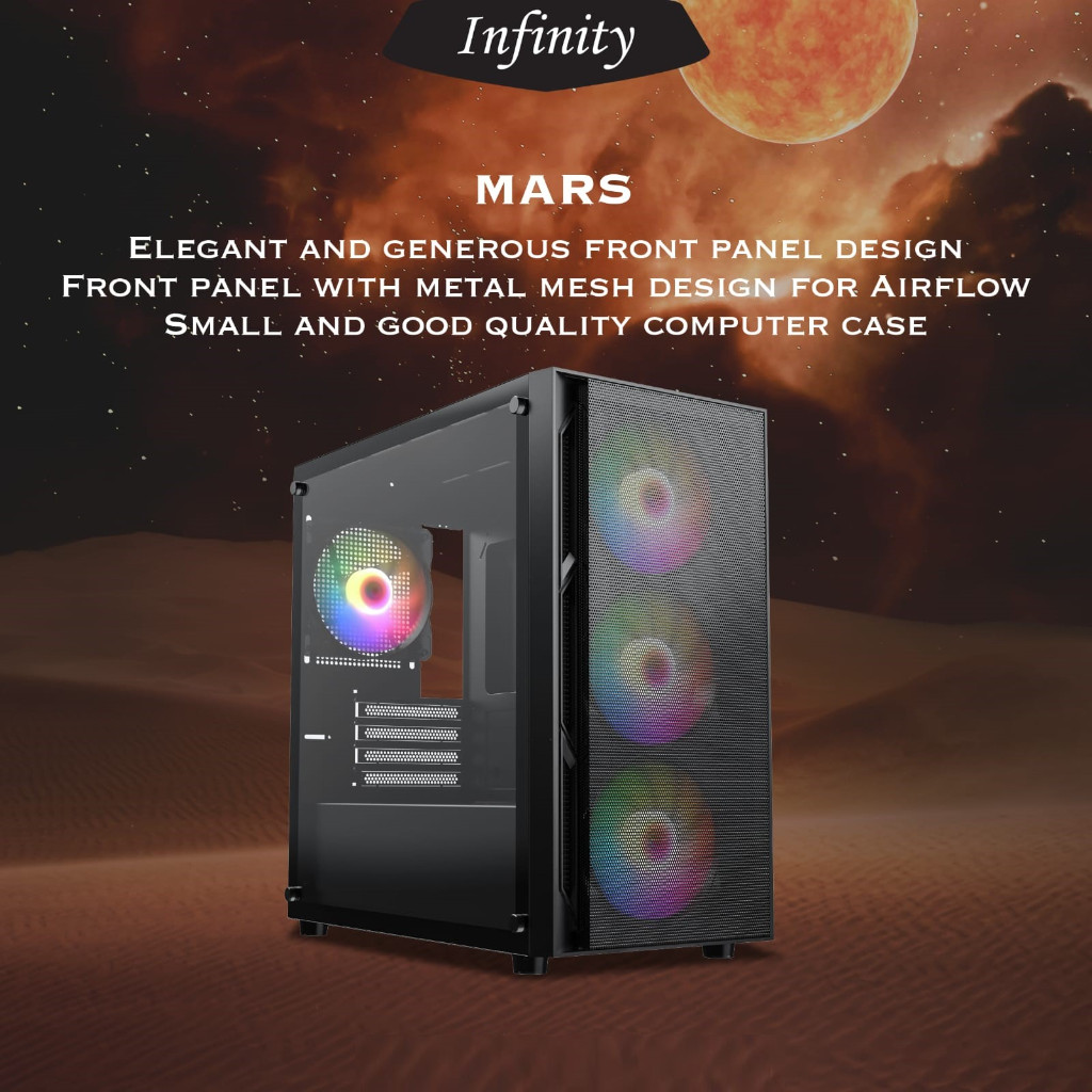 Jual CASING INFINITY MARS Tempered Glass - M-ATX Gaming Case | Shopee ...