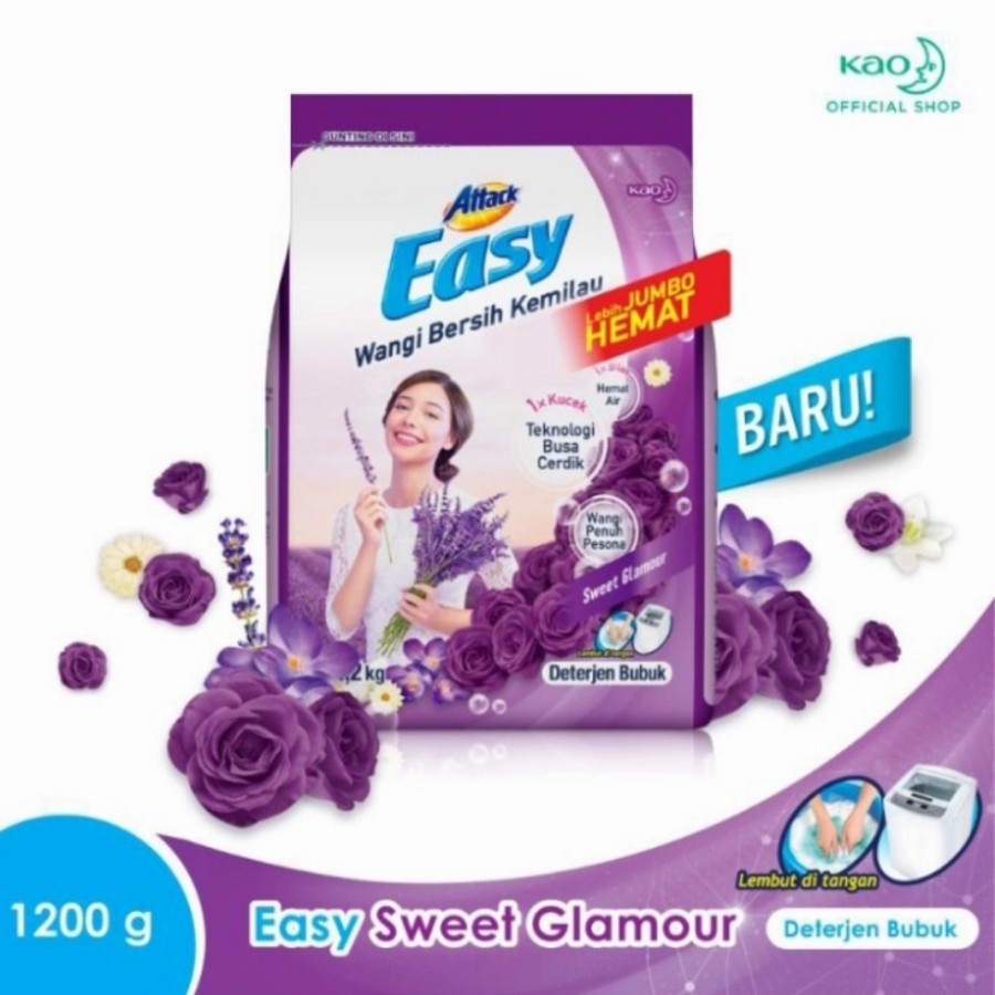 Jual Kao attack Detergent Easy Sweet Glamour / Sparkling Blooming 1,2 KG | Shopee Indonesia