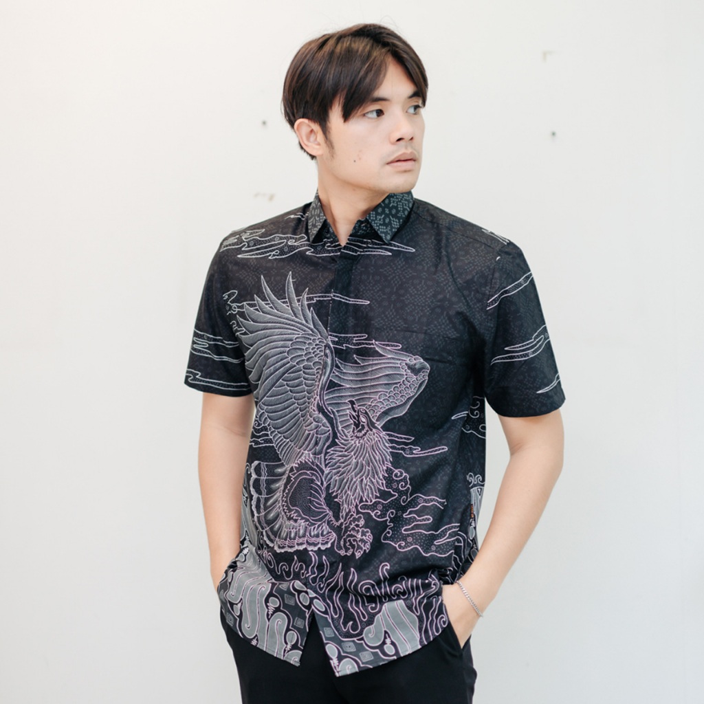 Jual My Aksa Batik Pria Kemeja Pendek Eagle | Shopee Indonesia