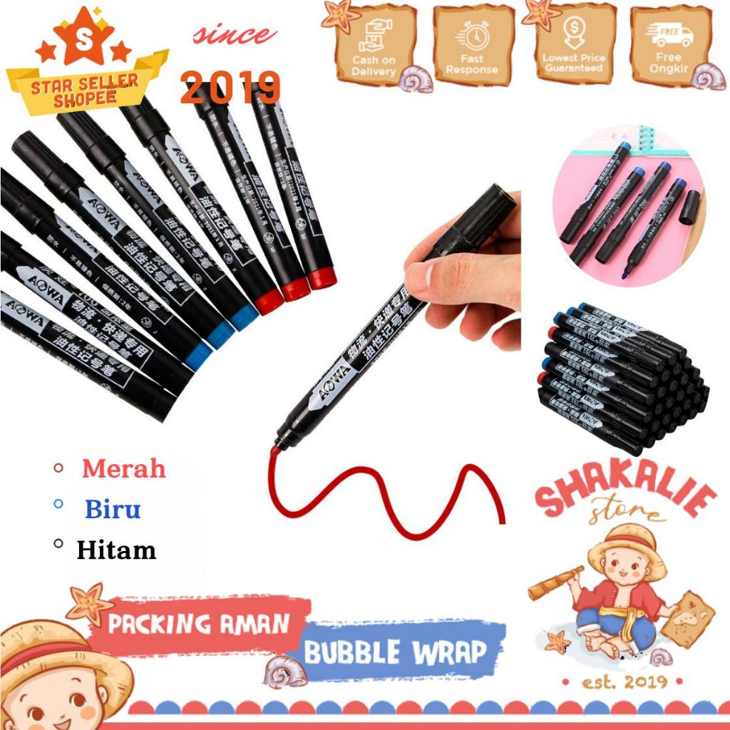 Jual Spidol Permanen Hitam Biru Merah Permanent Marker | Shopee Indonesia