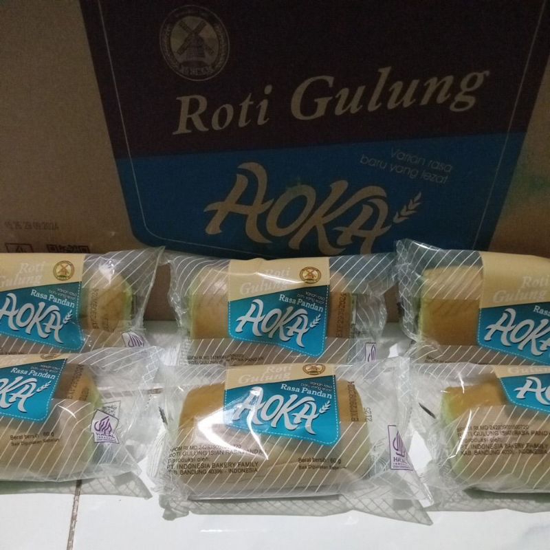 Jual roti aoka gulung pandan setengah dus (30 pcs) | Shopee Indonesia