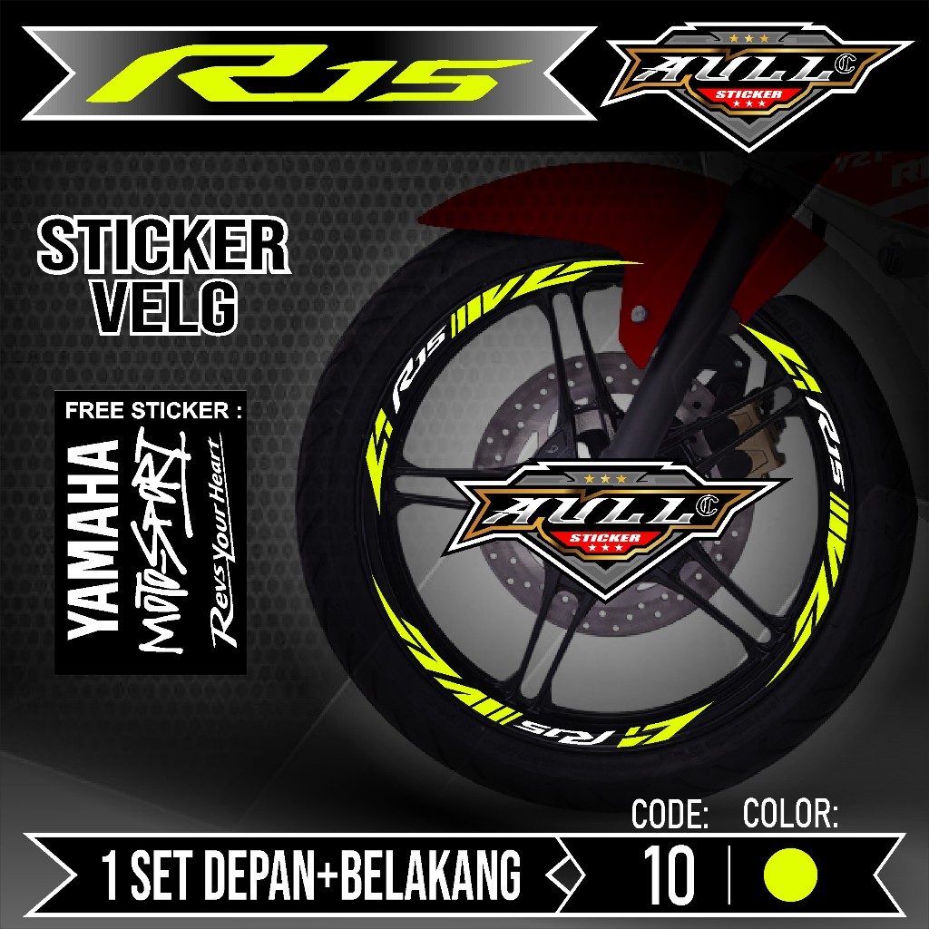 Jual Sticker Velg R15 Cutting Velg Motor Yamaha R15 V2 V3 List Stiker ...