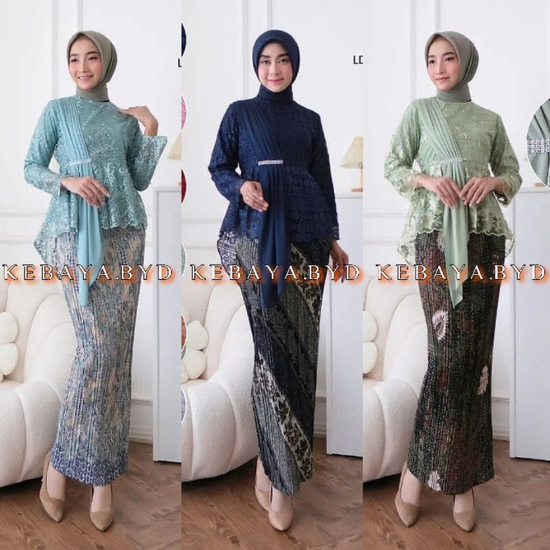 Jual SET KEBAYA SELENDANG AURORA ROK PLISKET BATIK REALPICT TERLARIS > SET KEBAYA MODERN PAYET ...