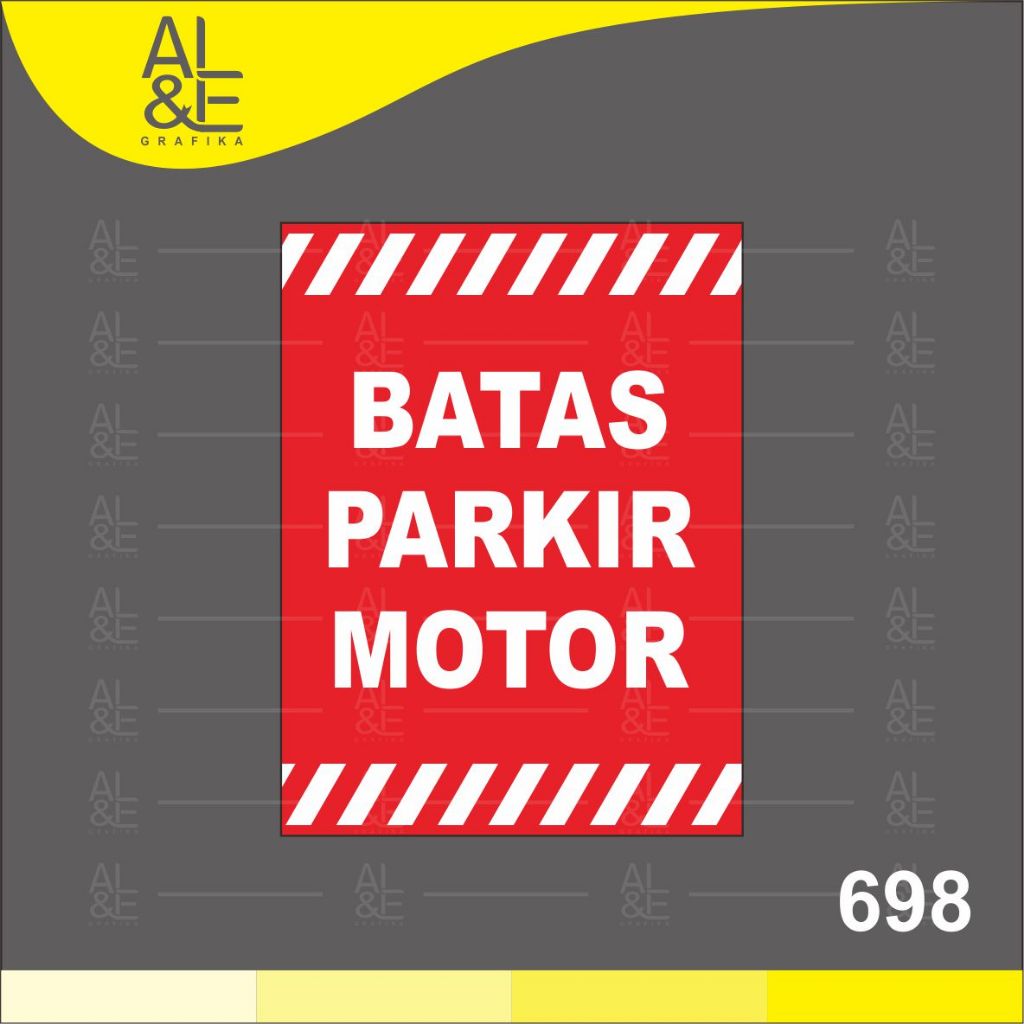 Jual 698 - Stiker Batas Parkir Motor, Sticker Vinyl, Premium, Tahan Air ...