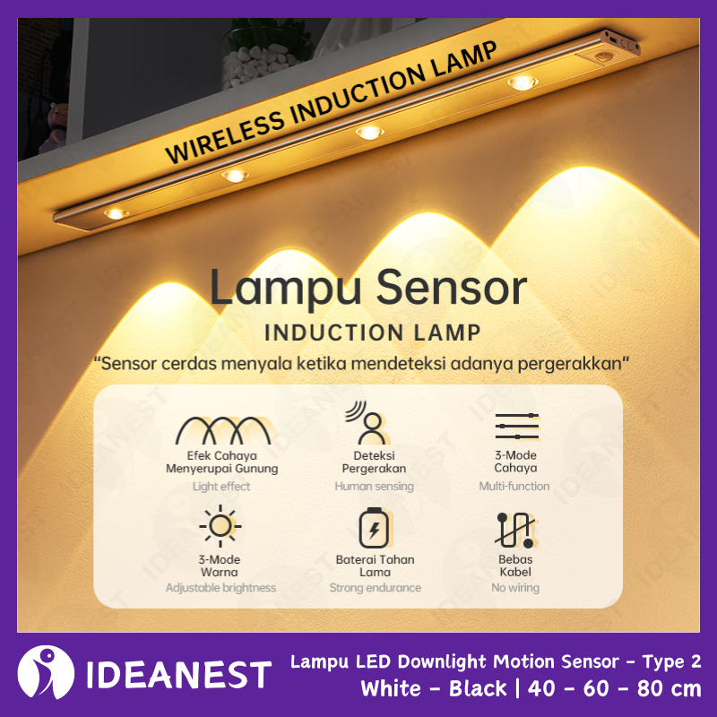 Jual Lampu LED Sensor Gerak Tempel Dinding Lemari Cabinet Lamp Motion ...