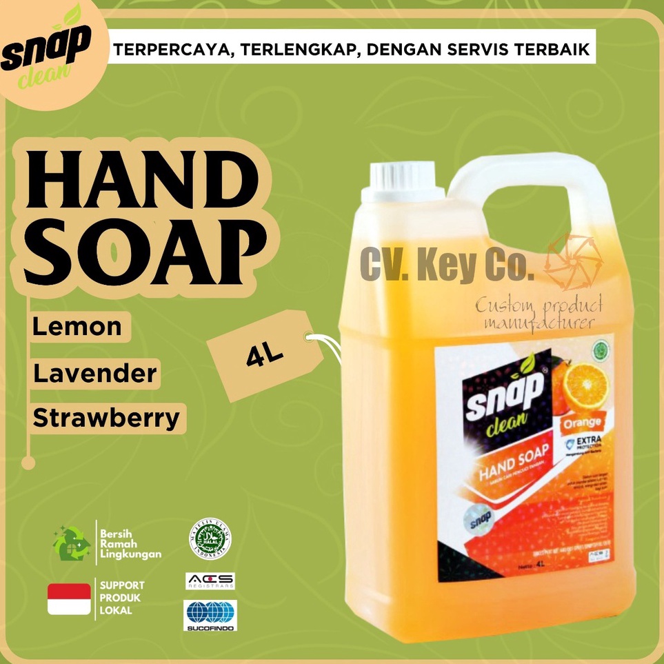 Jual SNAP Clean Sabun Cuci Tangan Hand Soap 4liter khusus Bandung PESAN ...