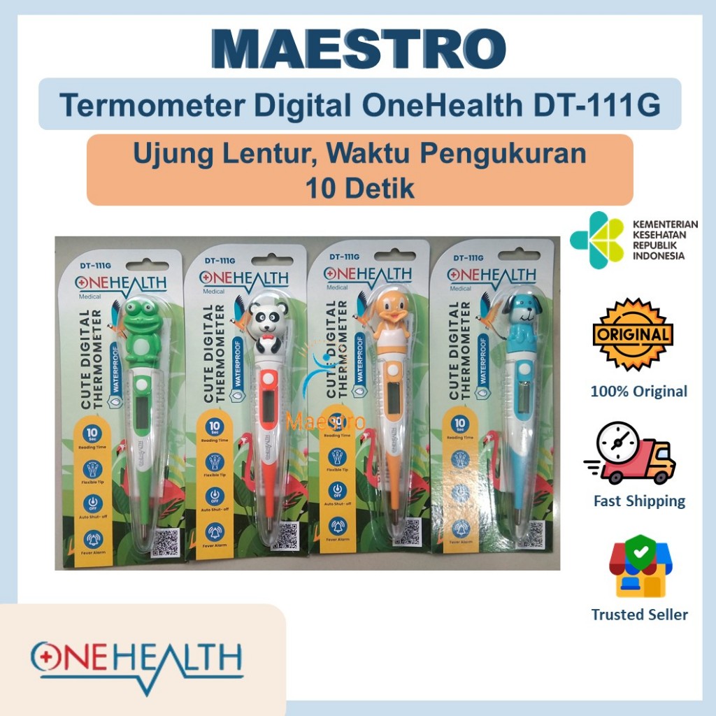Jual Termometer Digital OneHealth DT-111G Cute Karakter Ujung Lentur ...