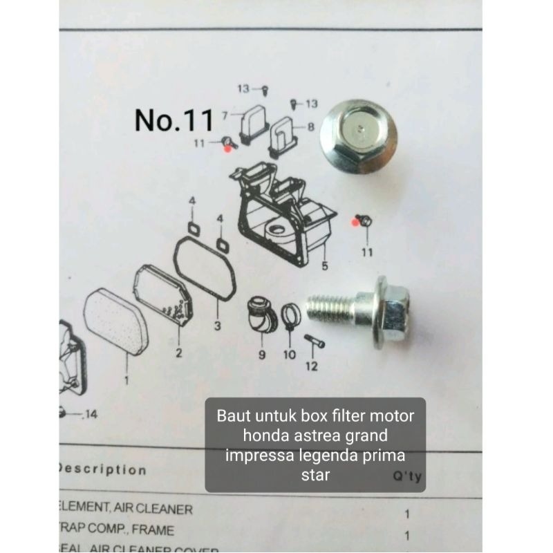 Jual BAUT UNTUK BOX FILTER MOTOR HONDA ASTREA GRAND IMPRESSA LEGENDA ...