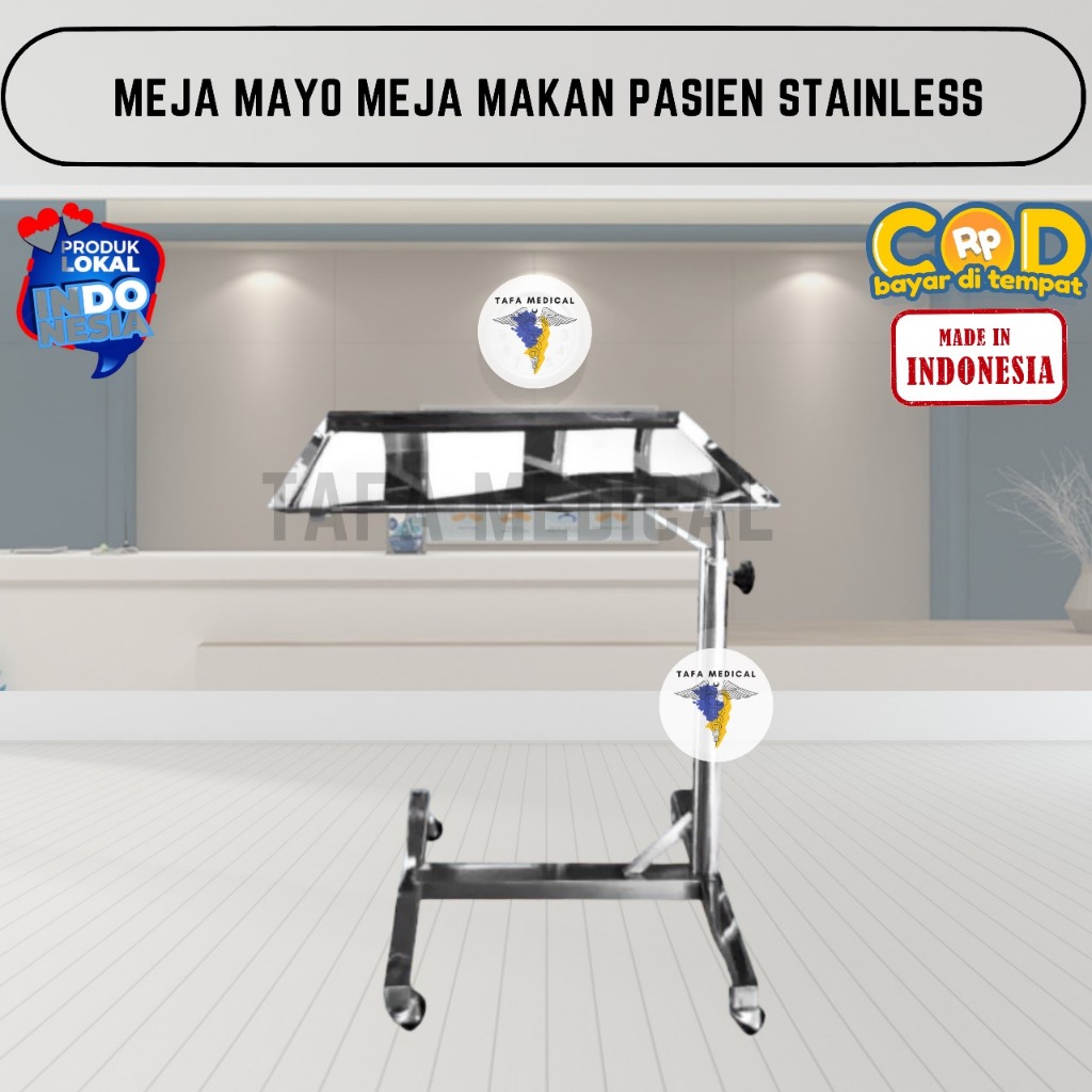 Jual Meja Mayo Meja Makan Pasien Over bed Table Stainless | Shopee ...
