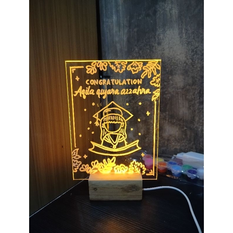 Jual Akrilik Led Custom Lampu Tidur Kado ulang tahun Kado Wisuda Kado ...