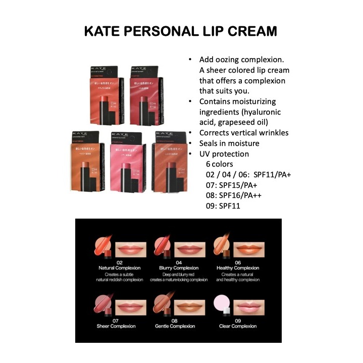 Jual KATE Personal Lip Cream 02 Lipstick 02 Natural Blood Feeling 3.7g ...