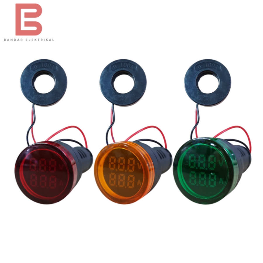 Jual PILOT LAMP LED VOLT METER + AMPERE METER BULAT FORT AD116-22DSAV ...
