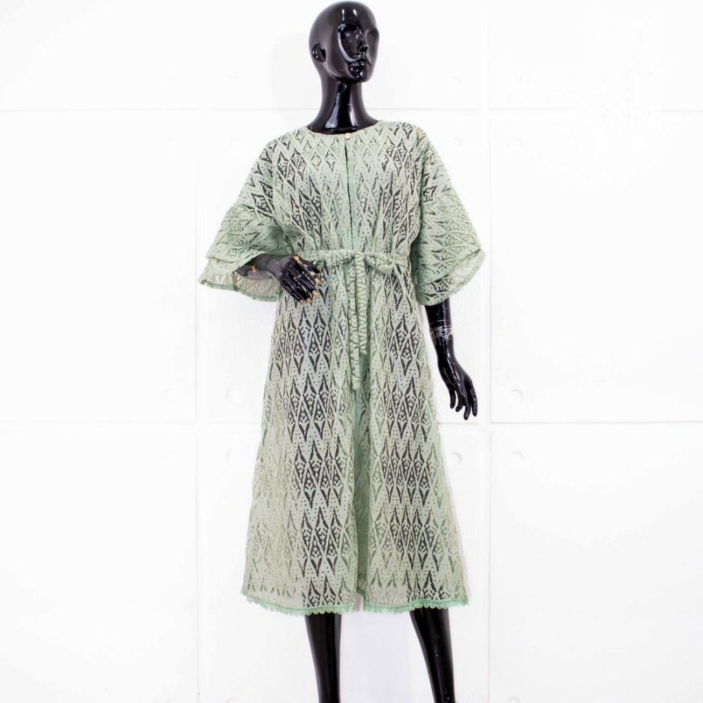 Jual Orelle Outer Brukat Cardigan Brokat Lengan Pendek Ruffle atasan ...