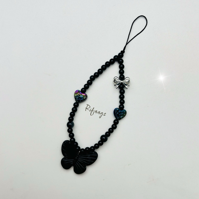 Jual Gantungan HP bracelet gelang Edisi Black / Lanyard HP estetik ...