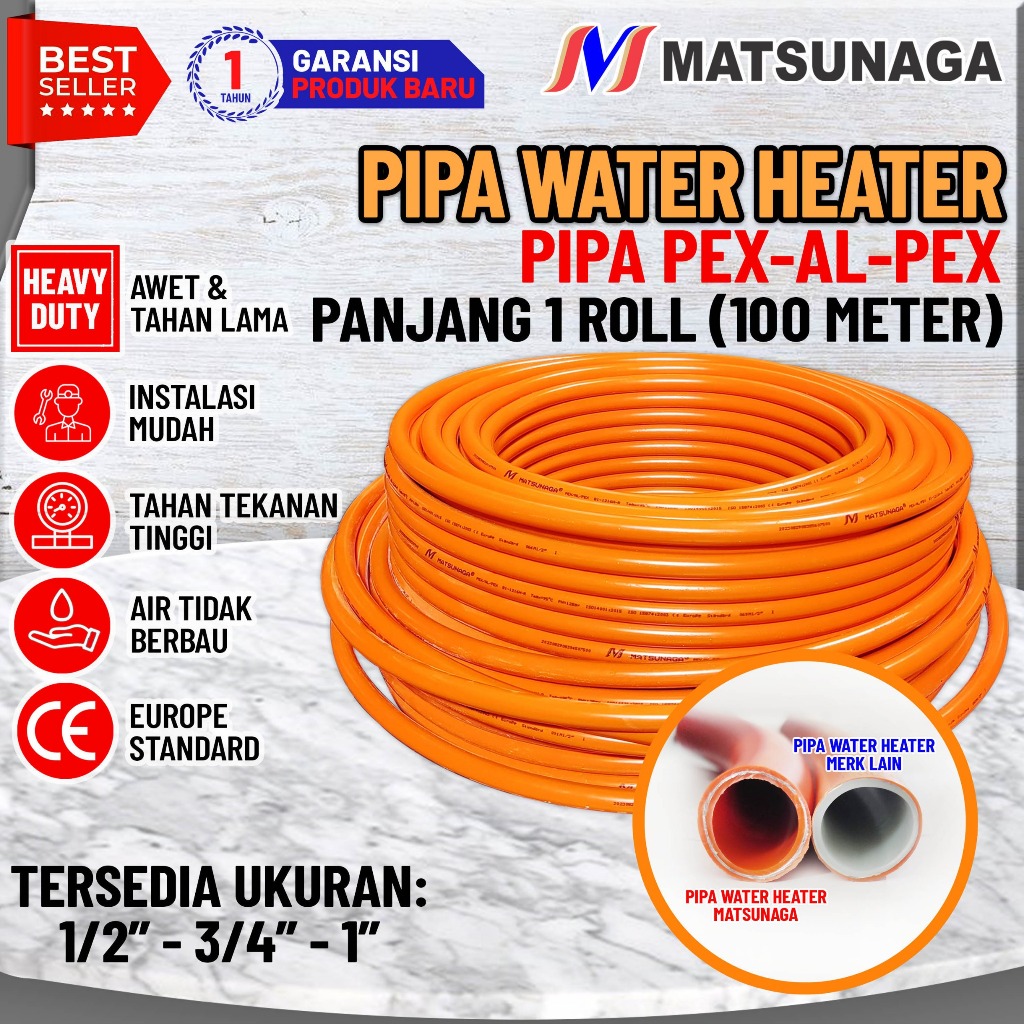 Jual MATSUNAGA PIPA AIR PANAS PEX-AL-PEX - 100 METER | Shopee Indonesia