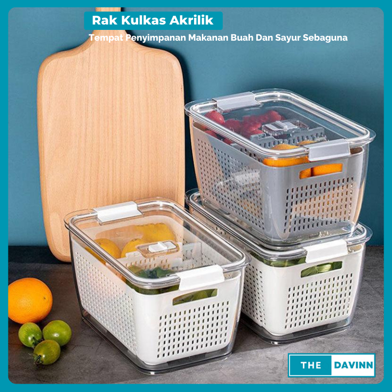 Jual Rak Kulkas Akrilik Kotak Tempat Penyimpanan Makanan Food Box ...
