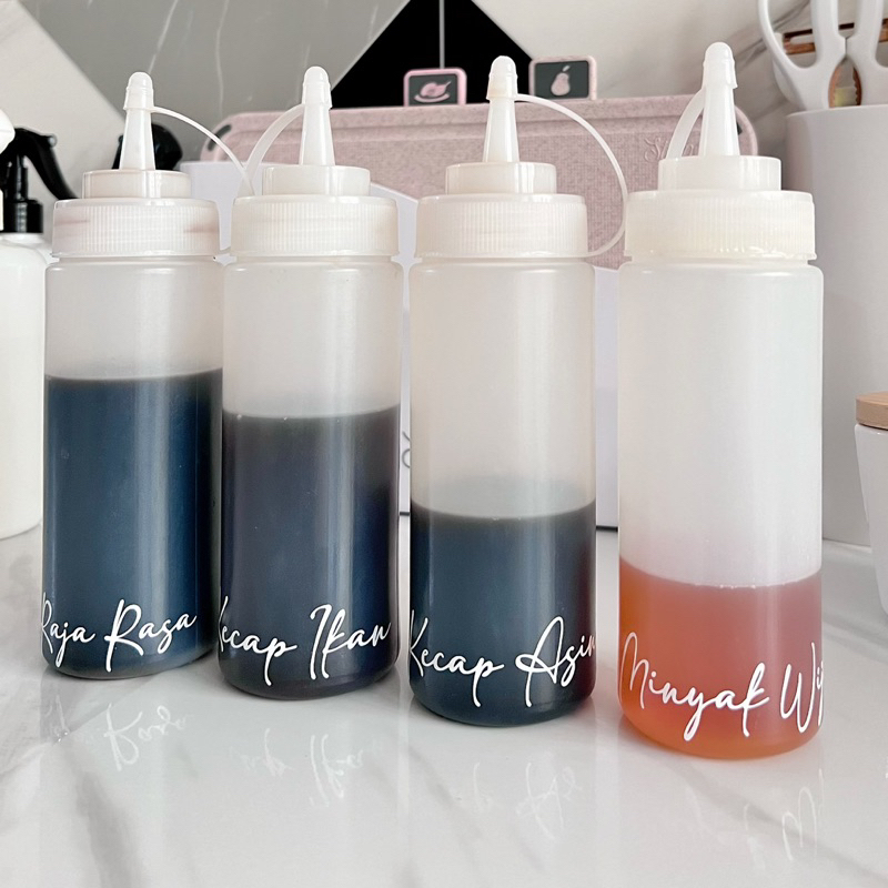 Jual botol SAOS KECAP MINYAK GORENG LABEL BARU aesthetic bottle refill ...