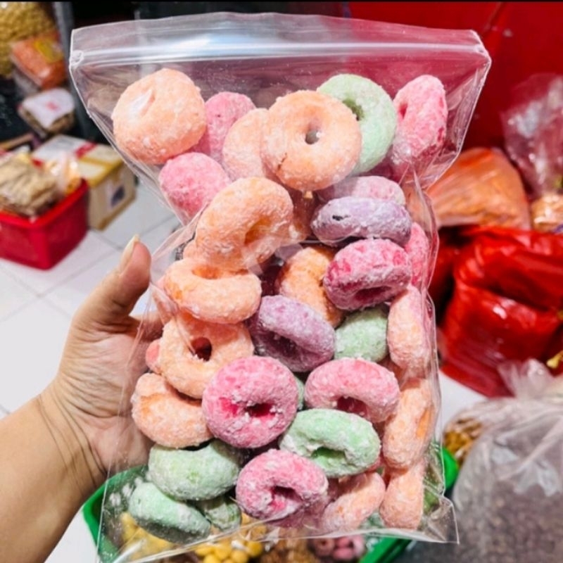 Jual SNACK VIRAL | DONAT WARNA WARNI uk.200gram/WIDARAN GABUS MANIS ...