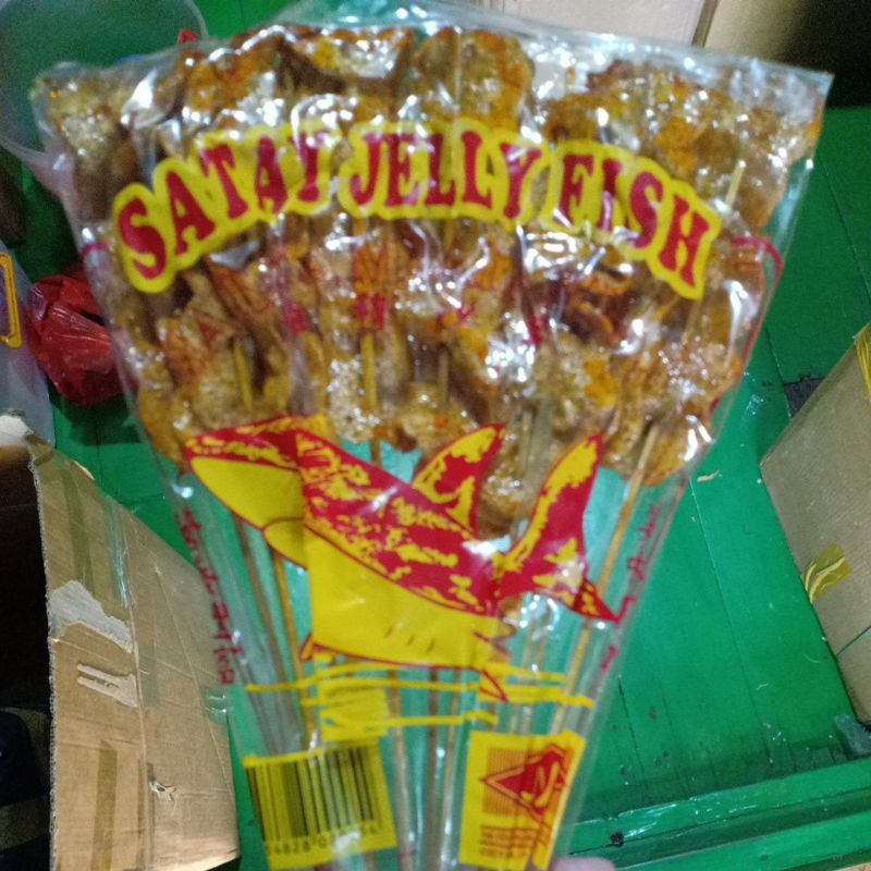 Jual Sate Lidi Tusuk Ikan / Satay Jelly Fish 12 tusuk thailand merek ...