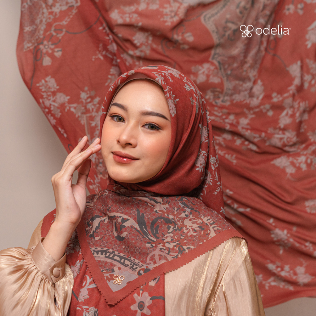 Jual Odelia - Ziegel - Mirabell scarf l Hijab voal segi empat motif | Shopee Indonesia