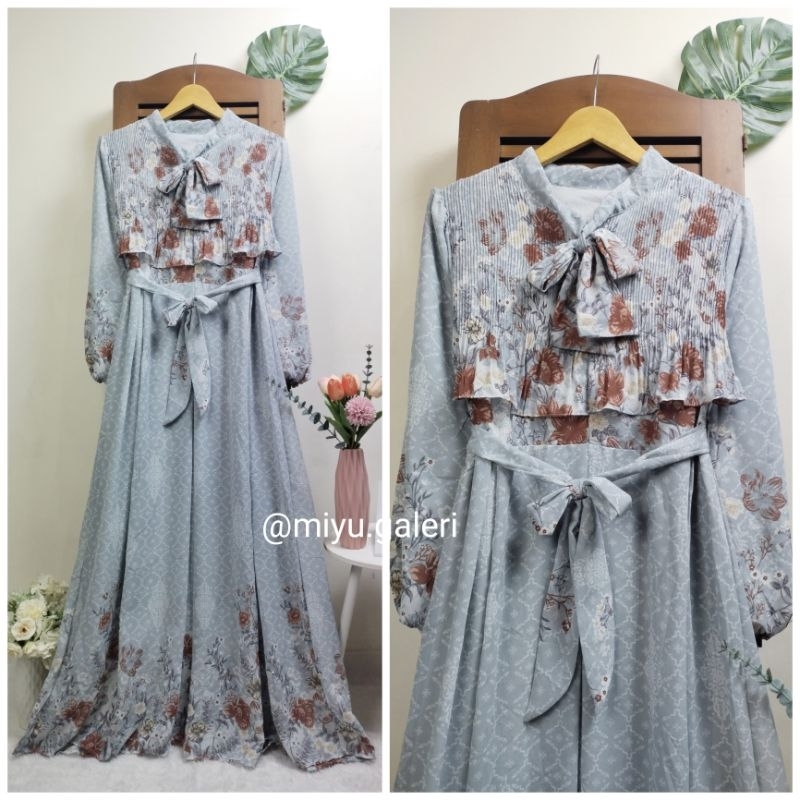 Jual Korean Dress Plisket Gamis Ceruty Premium Import Terbaru Gamis ...