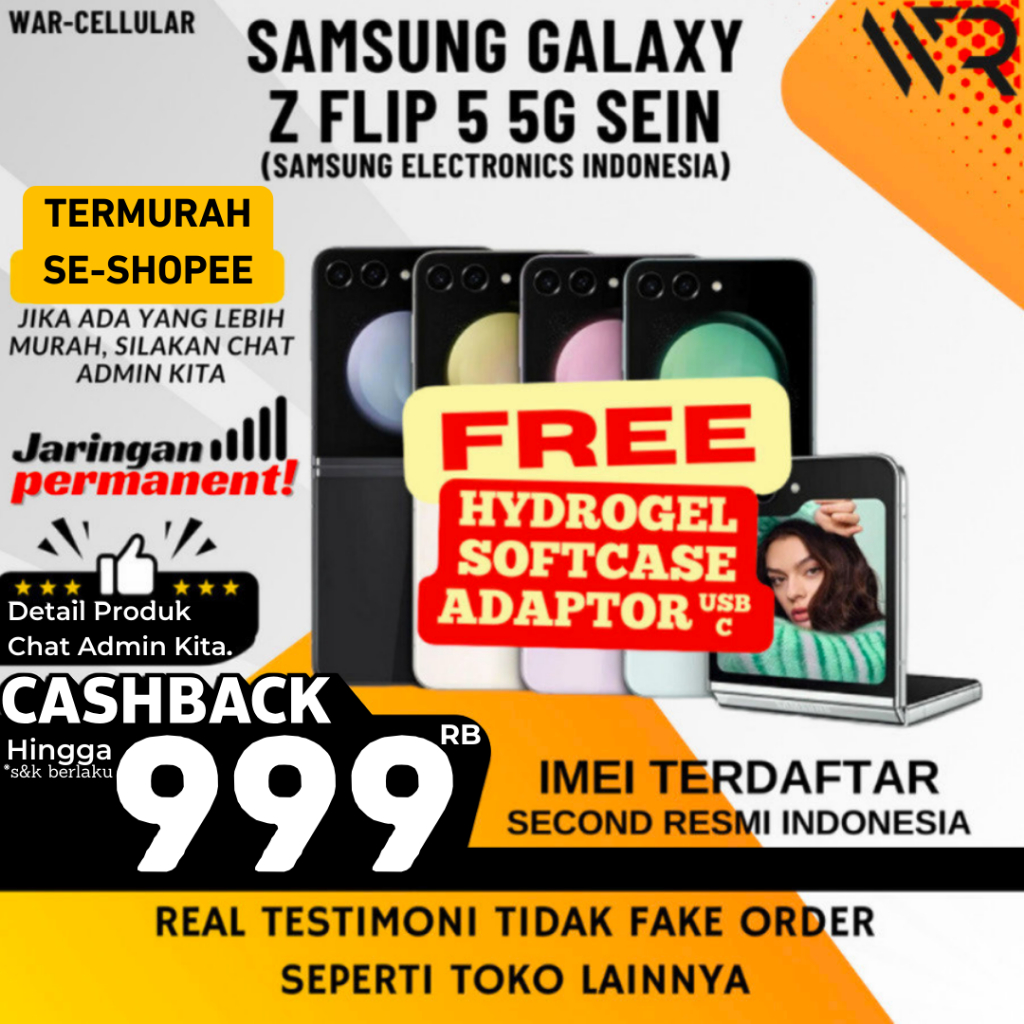 Jual SEIN | SAMSUNG GALAZY Z FLIP 5 5G 8/512GB 8/256GB | SECOND RESMI ...