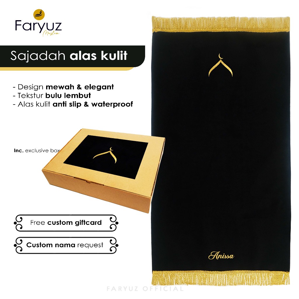 Jual Faryuz - Sajadah Hitam Polos Premium Velboa Tipis Sejadah Alas ...