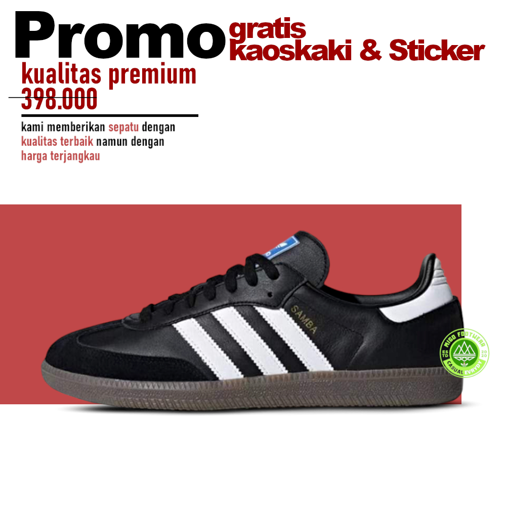 Jual ( Samba Hitam ) Sepatu Sneakers Casual Pria & Wanita - Adinda ...