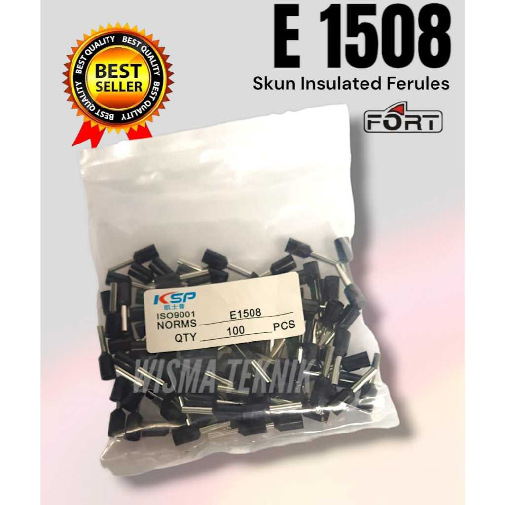 Jual Skun Ferrules E1508 for cable 1.5 mm FORT Hitam | Shopee Indonesia
