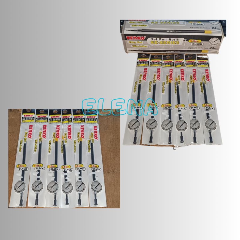 Jual refill pulpen kenko gel 0,5mm/ refill kenko hitam(5pcs) | Shopee ...