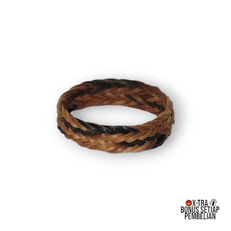 Jual Cincin Simpai 9 Double Coklat Batik Hitam Resam/Rotan Asli ...