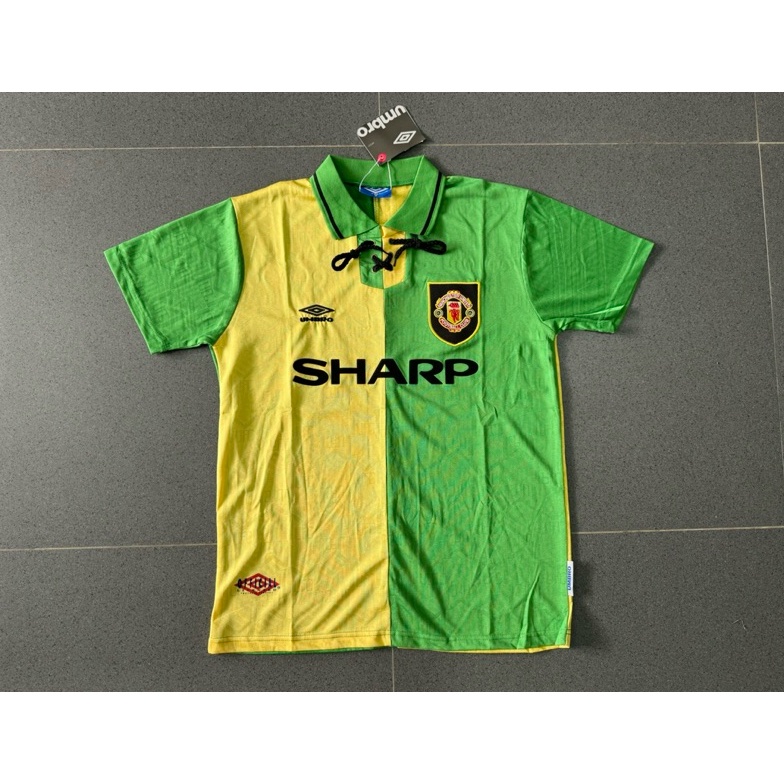 Jual KODE O3O RETRO JERSEY RETRO MU AWAY KUNING HIJAU 19921993 GRADE ...