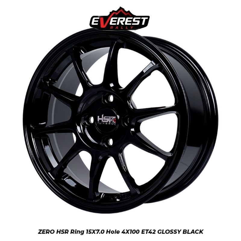 Jual Velg Mobil Hsr Zero Ring 15x7 Hole 4x100 et42 glossy Black ...