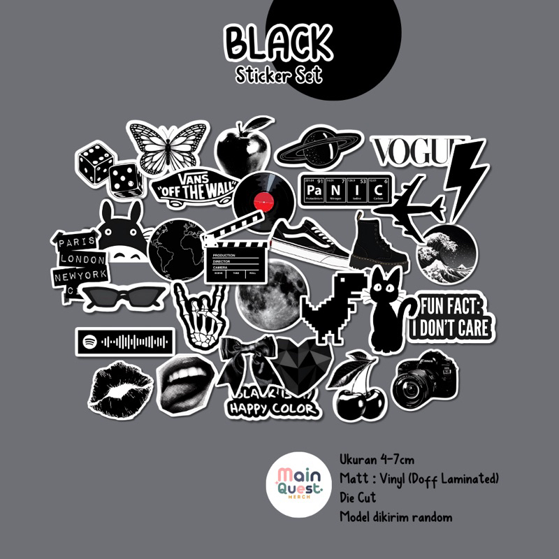 Jual Sticker Black | Sticker Aesthetic / Sticker Hitam / Sticker Tumblr ...
