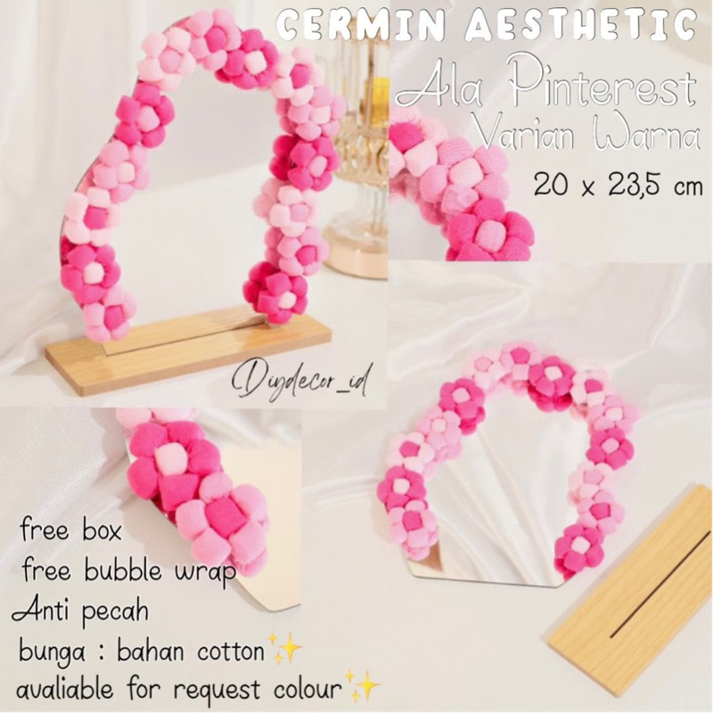 Jual CERMIN BUNGA AESTHETIC - CERMIN RIAS - CERMIN LIPAT - CERMIN ALA ...