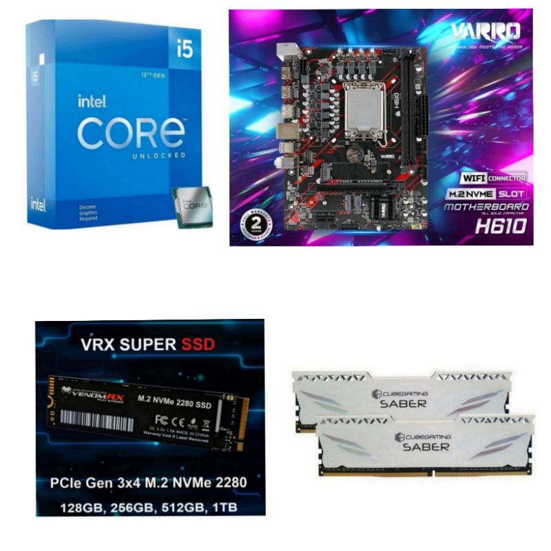 Jual Paket Processor Gaming Intel Core i5 12400 / i5 12400F Box Gen 12 LGA 1700 DDR4 NVME H610 ...
