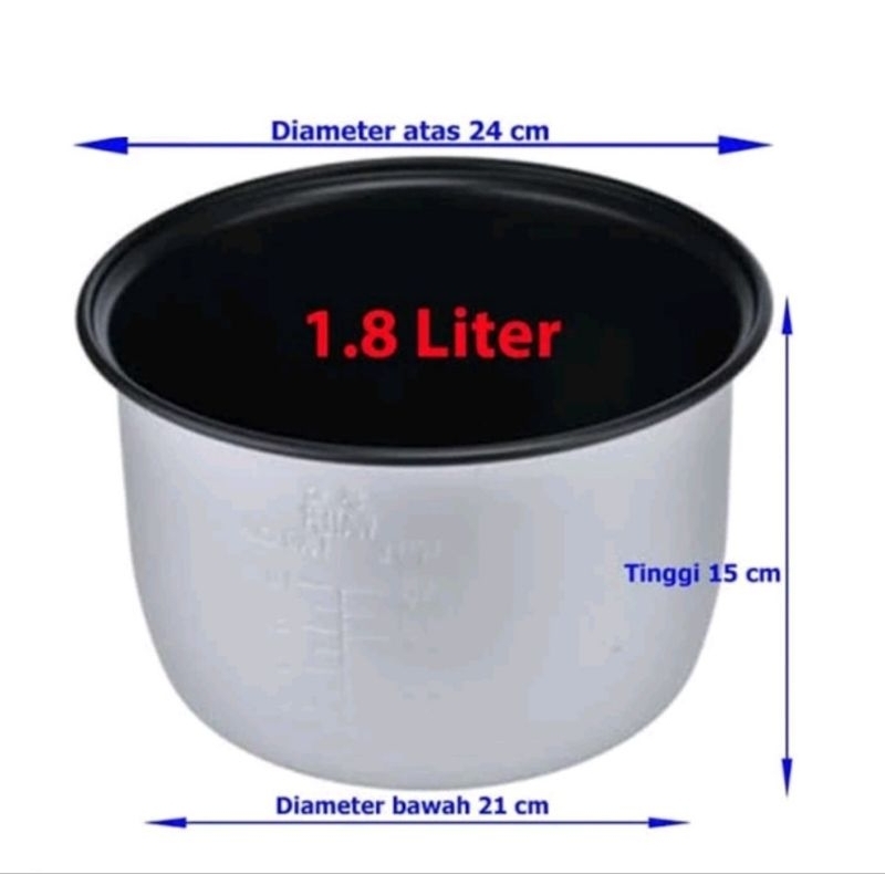 Jual Panci Teflon Rice Cooker Miyako 1.8 Liter tinggi 15cm | Shopee ...