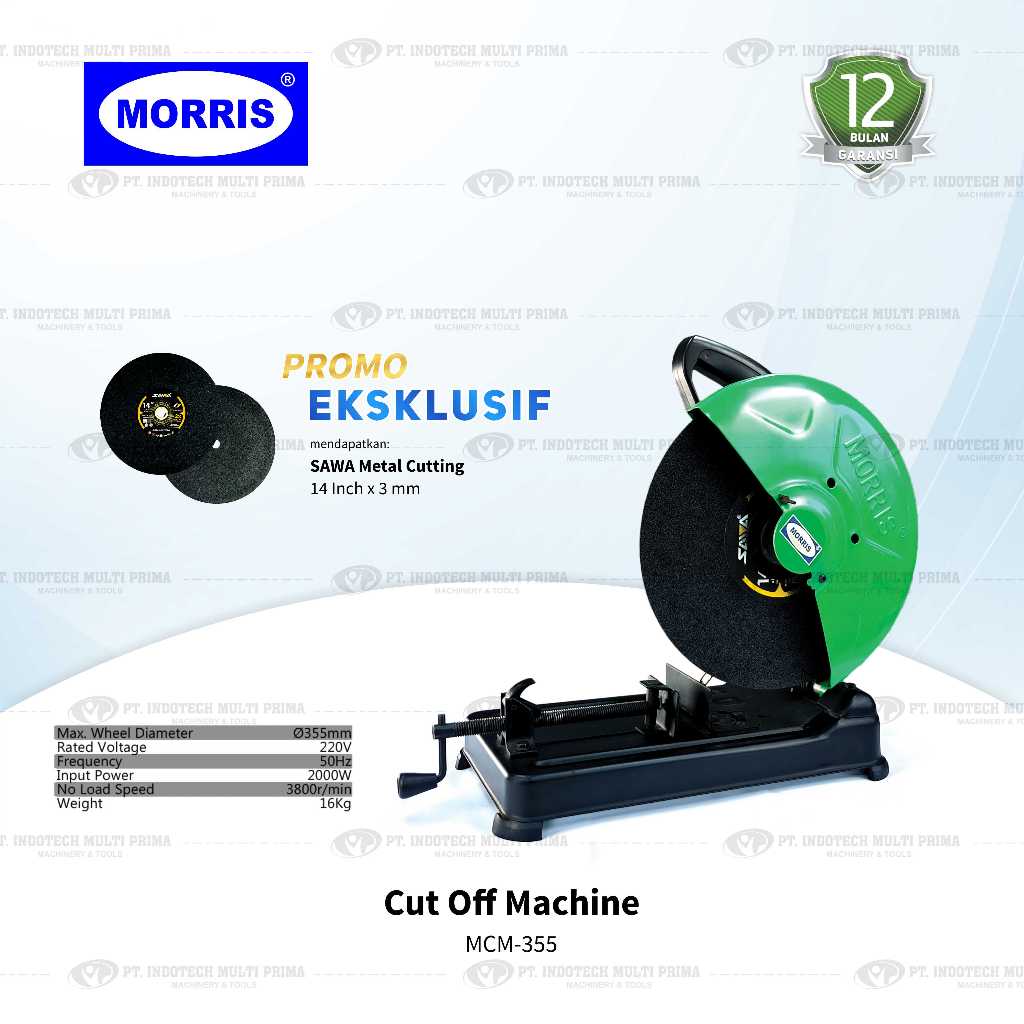 Jual Morris Cut Off Machine - Mesin Potong Besi Tipe MCM-355 Ukuran 14 ...