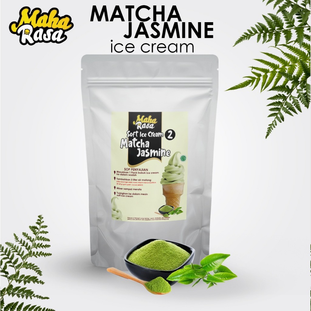 Jual Maha rasa Bubuk Ice cream Rasa Matcha Jasmine Premium Soft Ice ...