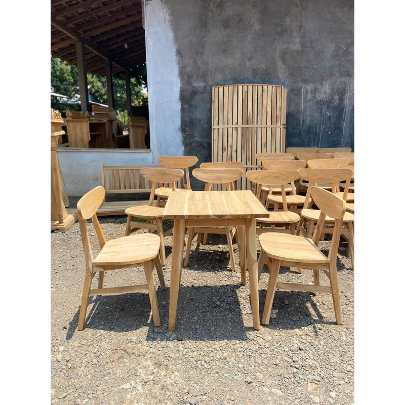 Jual Meja Makan Ropan Kursi 2 Kayu Jati Meja Makan Minimalis | Shopee ...