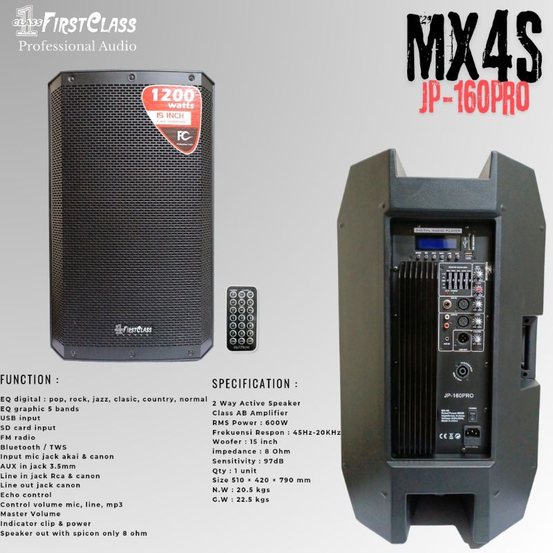 Jual Professional Speaker Aktif 15 Inch Firstclass MX 4s | Speaker Aktif MX 4s | Shopee Indonesia