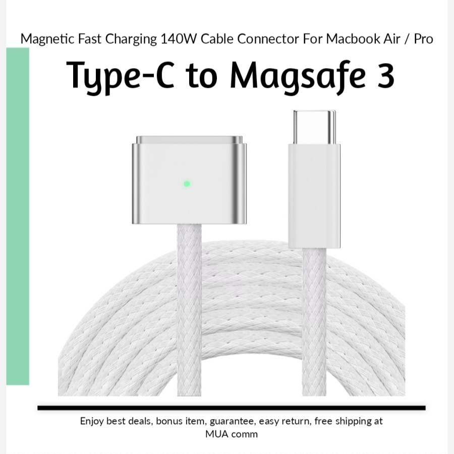 Jual Kabel Usb Type C to Magsafe 3 Charging Cable Panjang 2M Magnetic Charger Tipe T Magsafe3 Ke ...