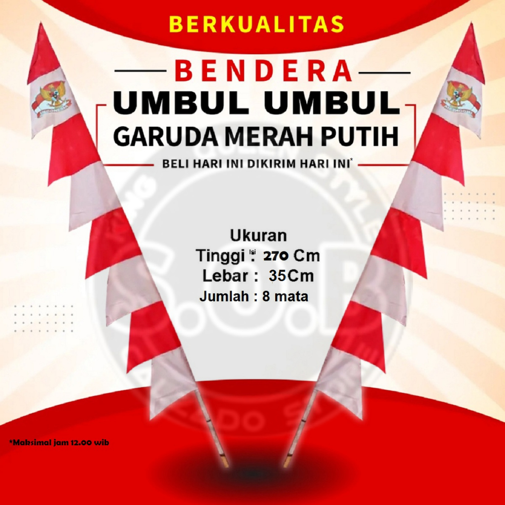 Jual Bendera Merah Putih Kain Ukuran Besar Umbul Umbul warna warni ...