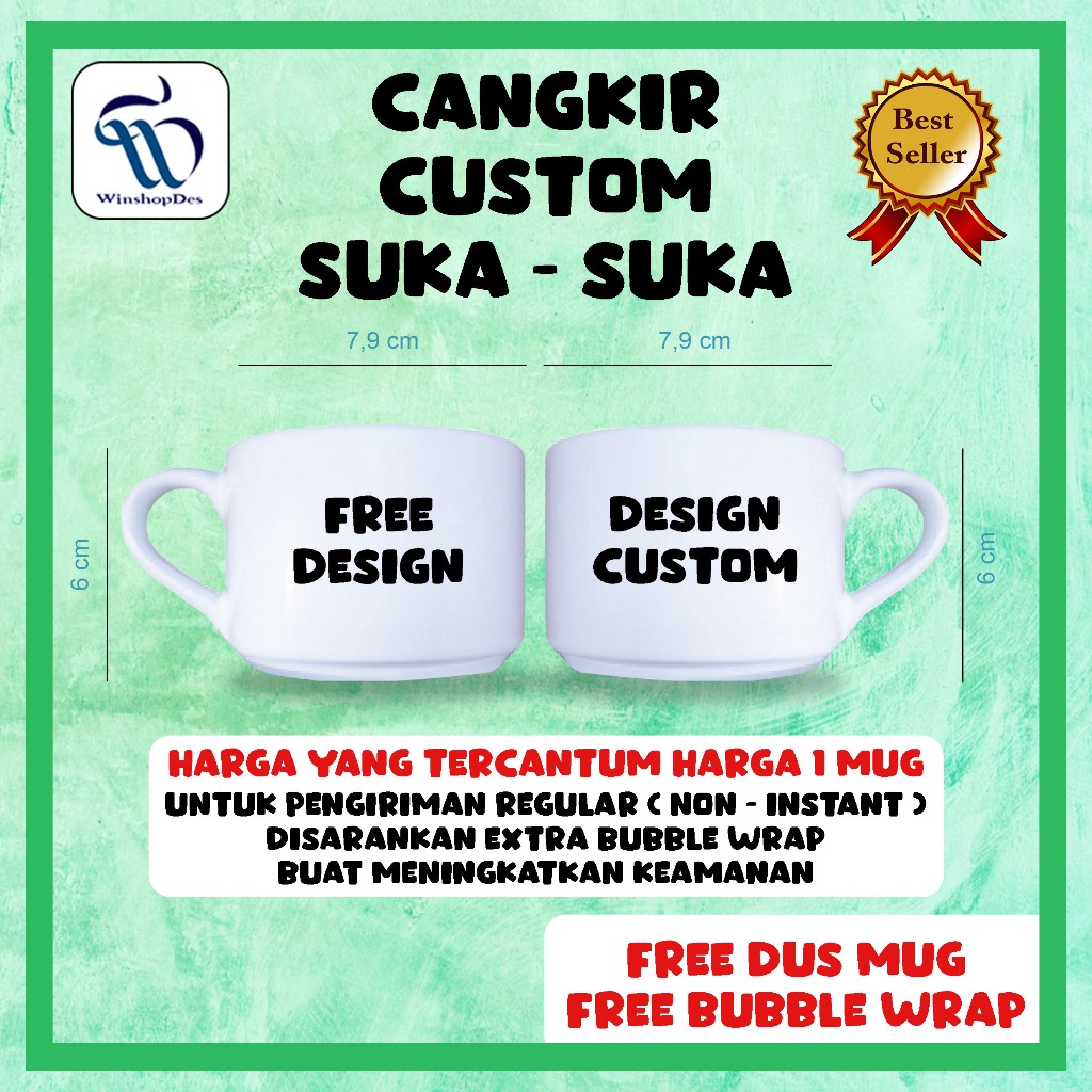 Jual CANGKIR CUSTOM / CANGKIR KOPI / CANGKIR TEH / MUG CUSTOM / (TIDAK ...