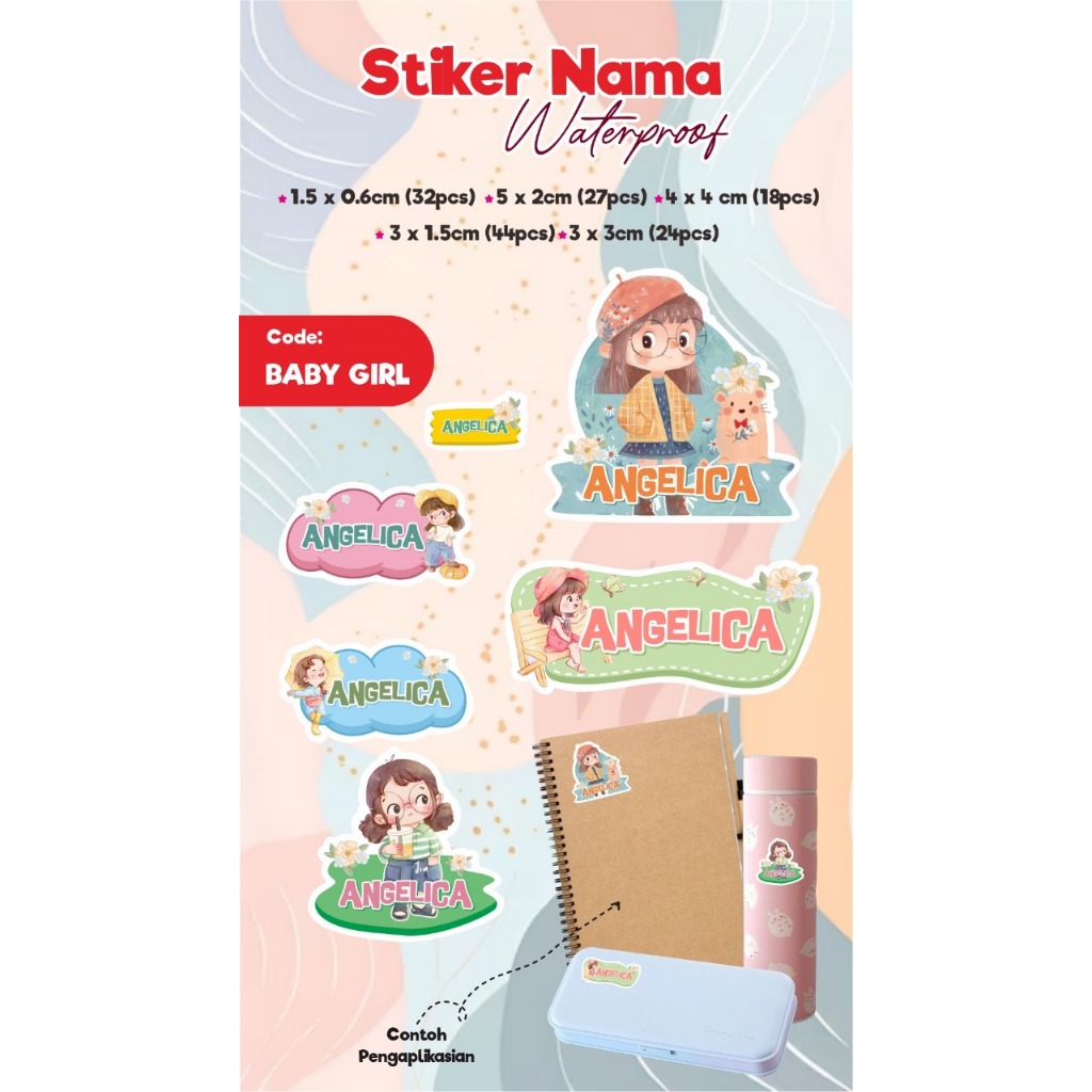 Jual STICKER NAMA WATERPROOF | Shopee Indonesia