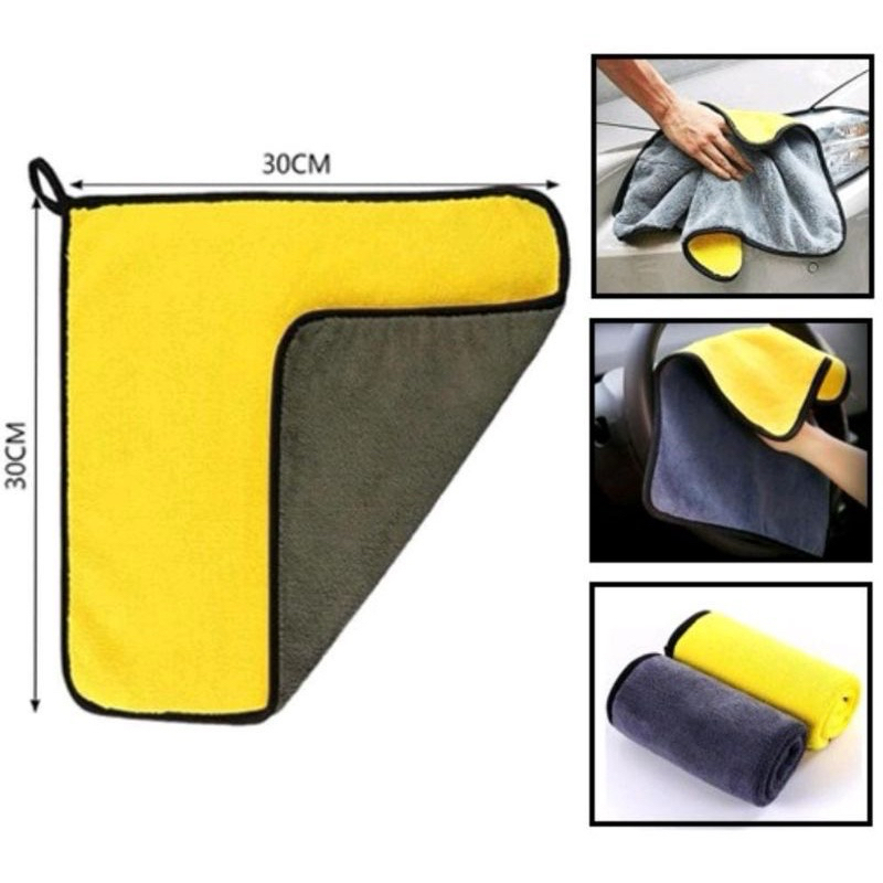 Jual LAP KAIN MICROFIBER 20X20/30X30 CM 400GSM KAIN LAP KUNING MOBIL ...