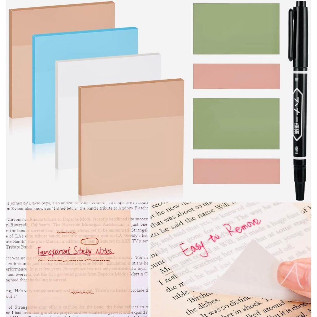 Jual transparant pastel sticky notes aesthetic 76x76mm | Shopee Indonesia