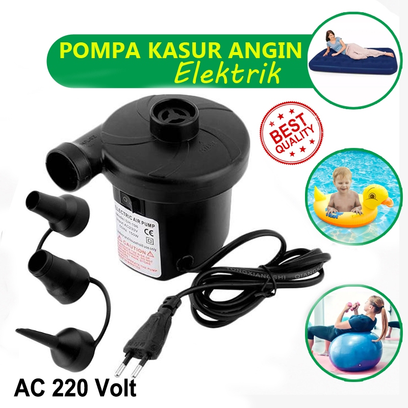 Jual Pompa Kasur Angin elektrik listrik tiup ban renang gym ball udara L66 | Shopee Indonesia