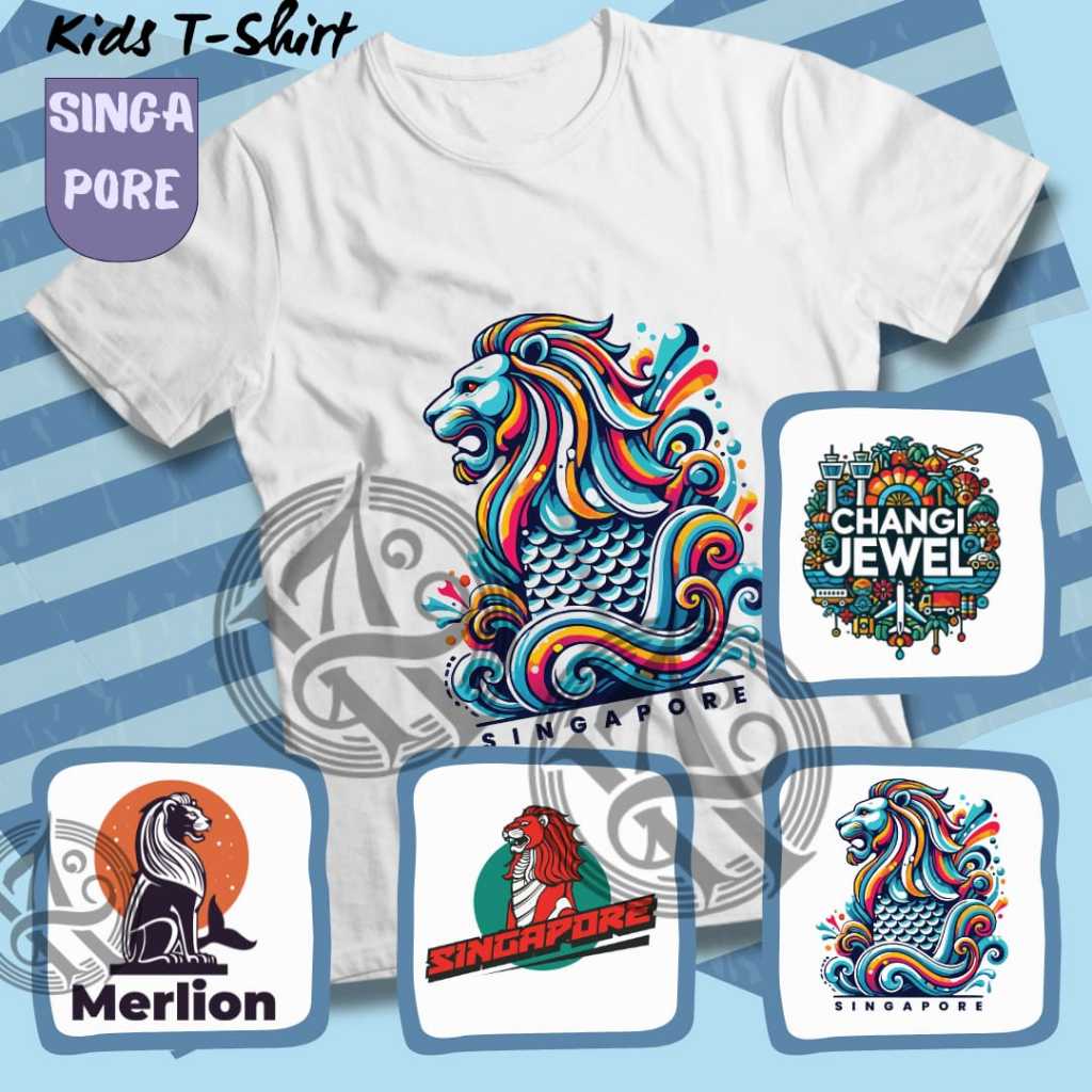 Jual Kaos Anak Oleh-oleh Singapore Series 2 Destinasi Wisata Negara ...