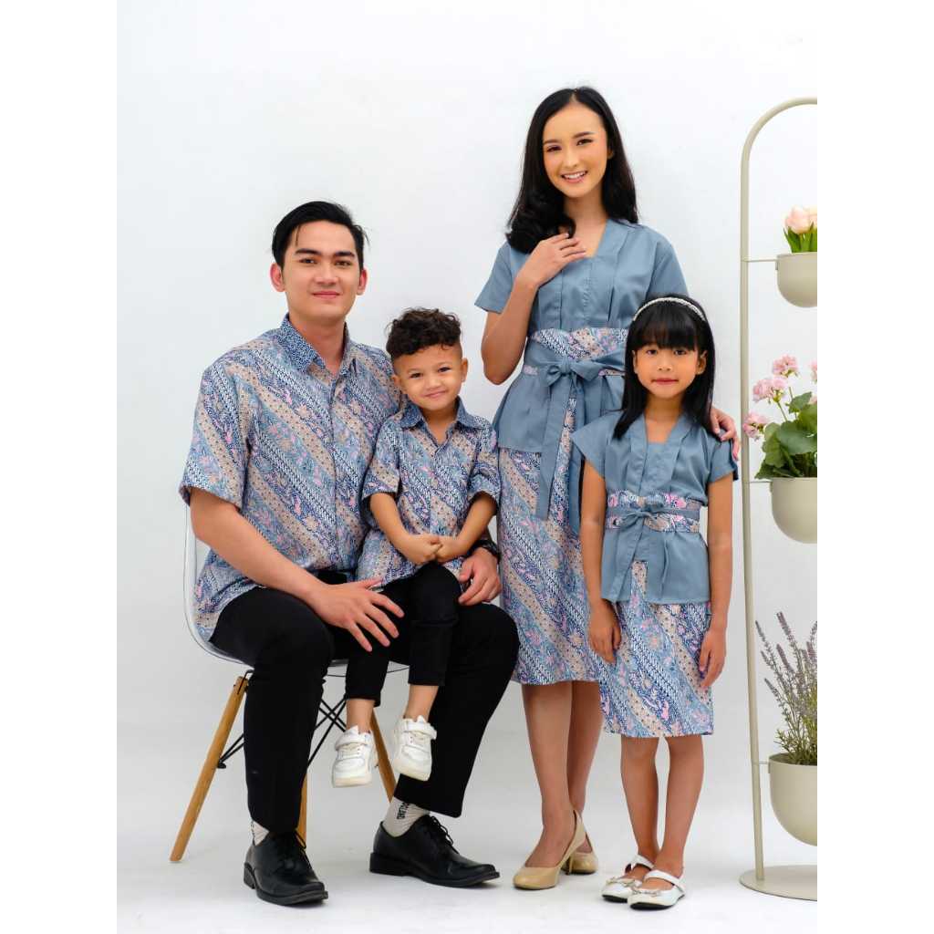 Jual Sweet Joey - Set Sarimbit Motif Batik Keluarga - Warna Biru ...